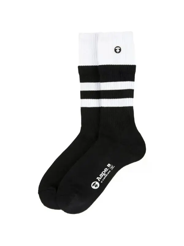 AAPE BY *A BATHING APE Moonface-logo Striped-detail Socks