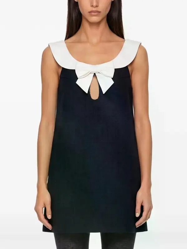 SHUSHU/TONG Bow-detail Peter Pan-collar Mini Dress