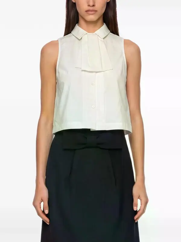 SHUSHU/TONG Bow-detail Sleeveless Shirt