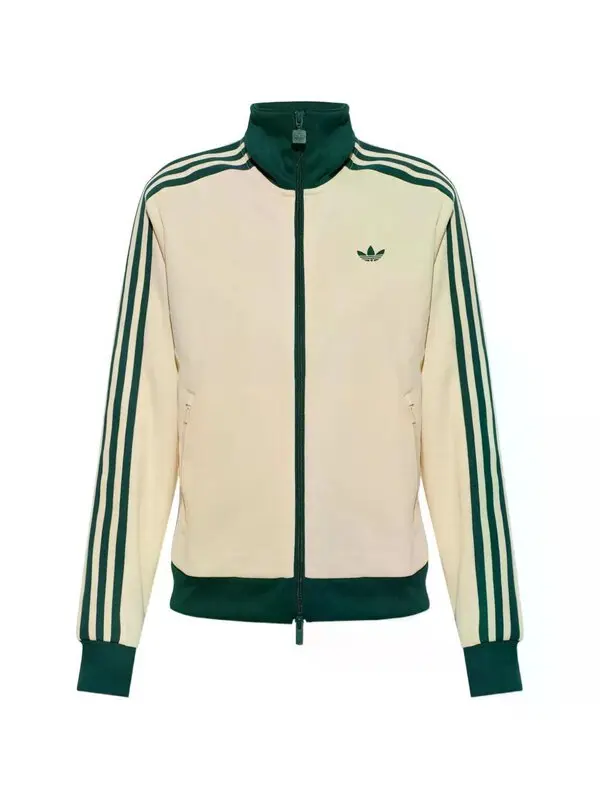 Adidas Logo-embroidered Striped Sweatshirt - Neutrals