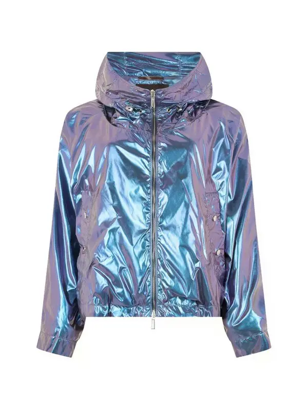 MOORER Ninfa-ep Metallic Hooded Jacket - Blue