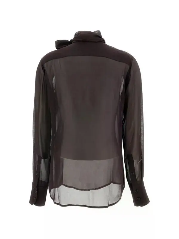 7 For All Mankind Silk Bow-detail Blouse
