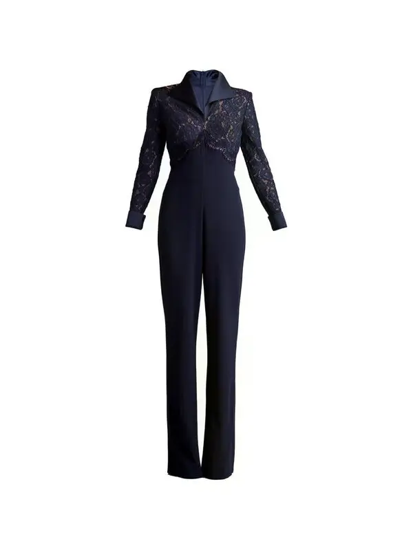 Tadashi Shoji Deacon Lace-panelled Jumpsuit - Blue