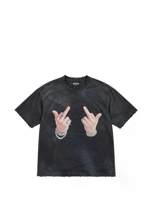 WARMAN Graphic-print Distressed T-shirt