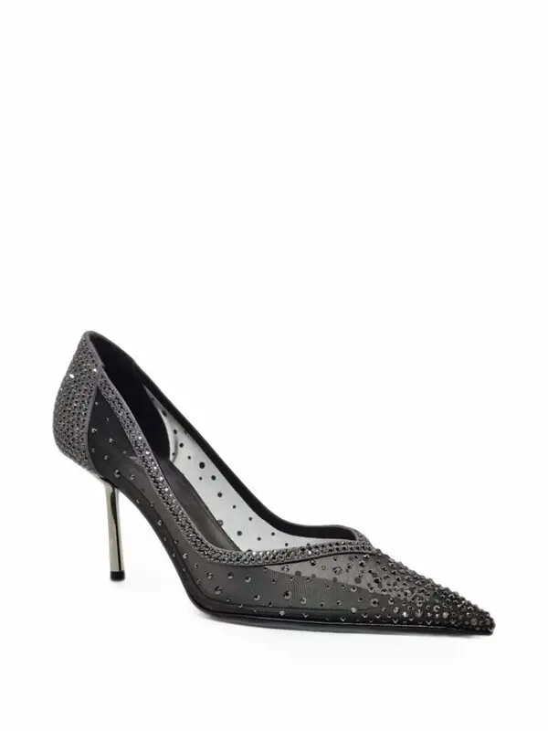 LE SILLA Nicole Crystal-embellished Mesh Pumps - Grey