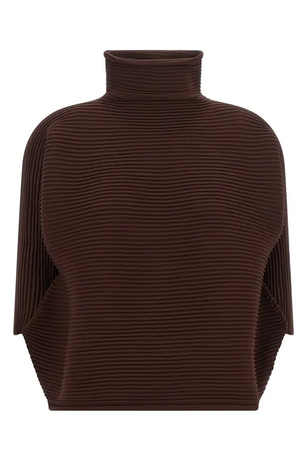 Issey Miyake Zig Zag Knit' Blouse - Brown