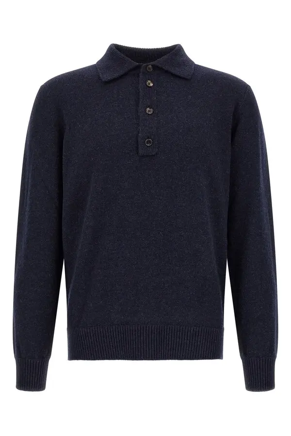 Zegna Wool And Cashmere Polo Shirt - Blue