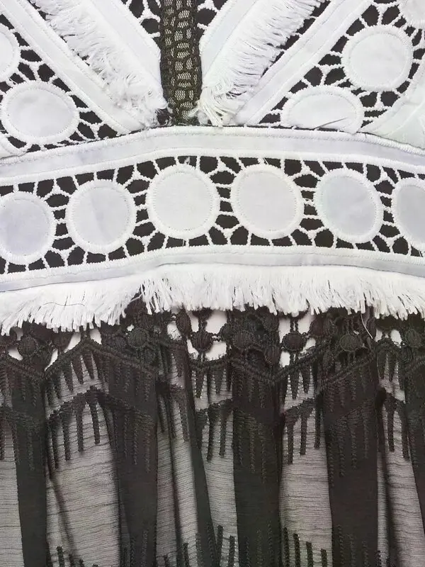 Badgley Mischka Embroidered Chevron Maxi Dress