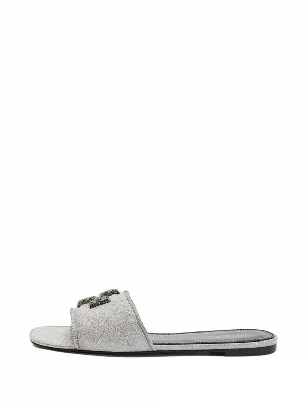 Tory Burch Eleanor Logo-plaque Sandals - Silver