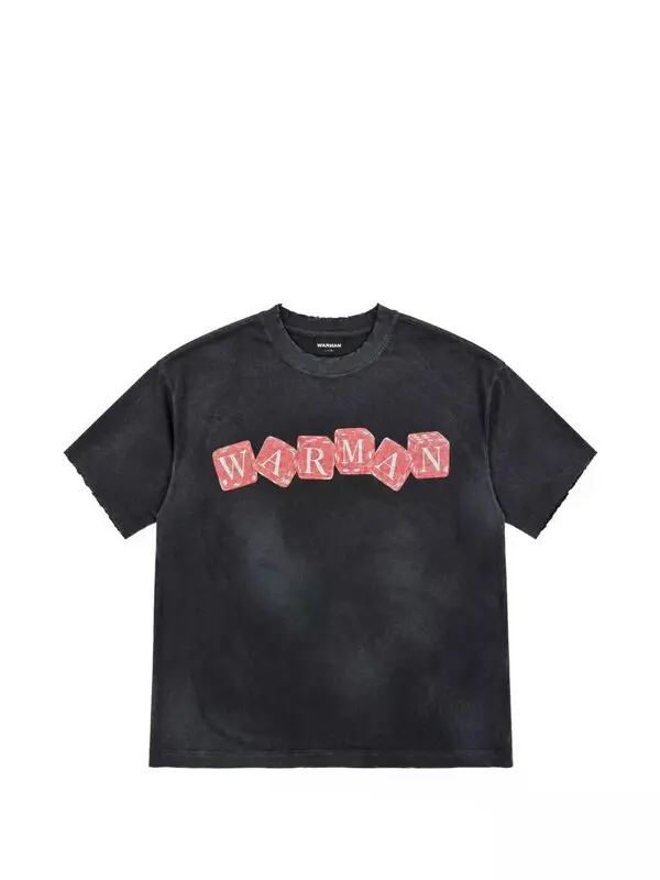 WARMAN Logo-print Distressed T-shirt