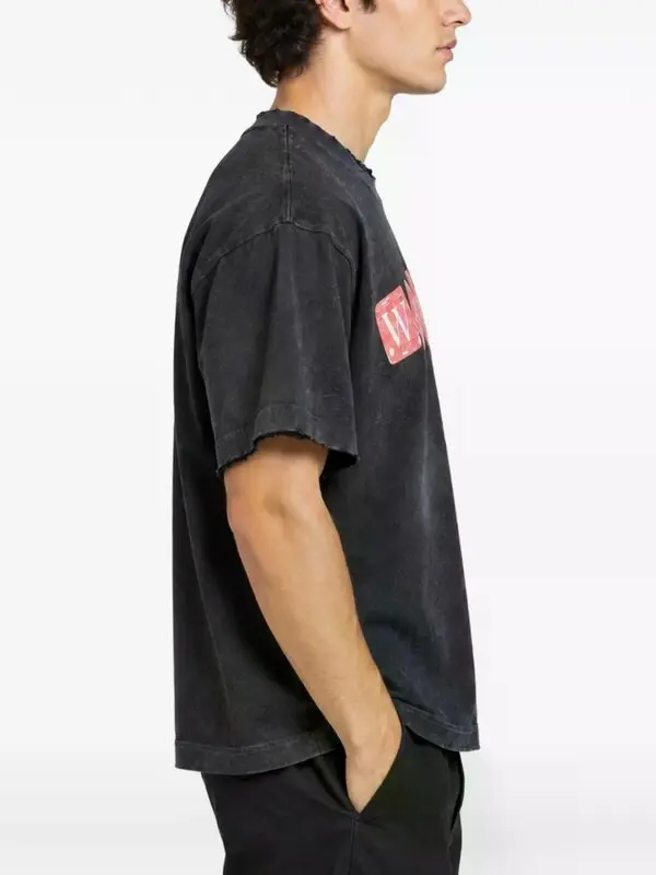 WARMAN Logo-print Distressed T-shirt