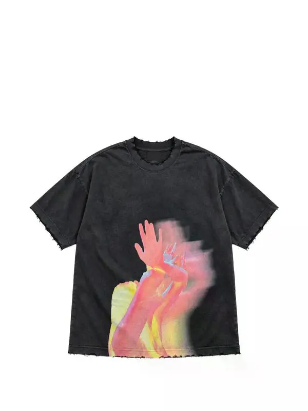 WARMAN Graphic-print Distressed T-shirt