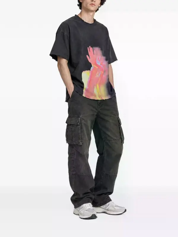WARMAN Graphic-print Distressed T-shirt