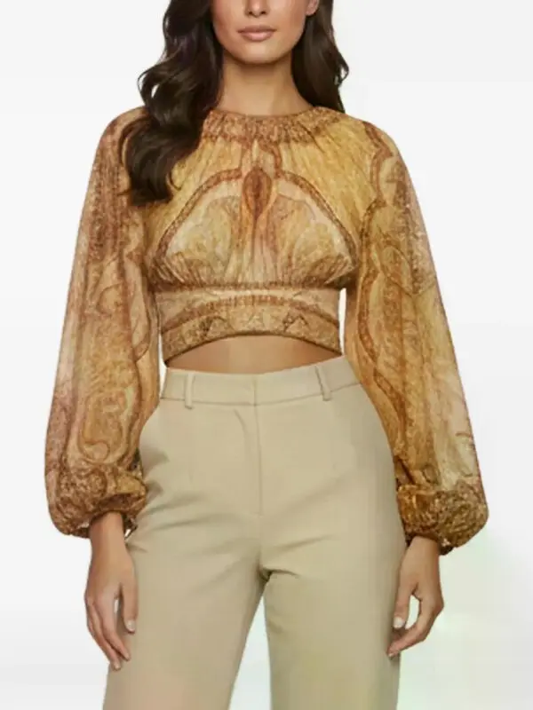 Zimmermann Wanderlust Paisley-print Cropped Top