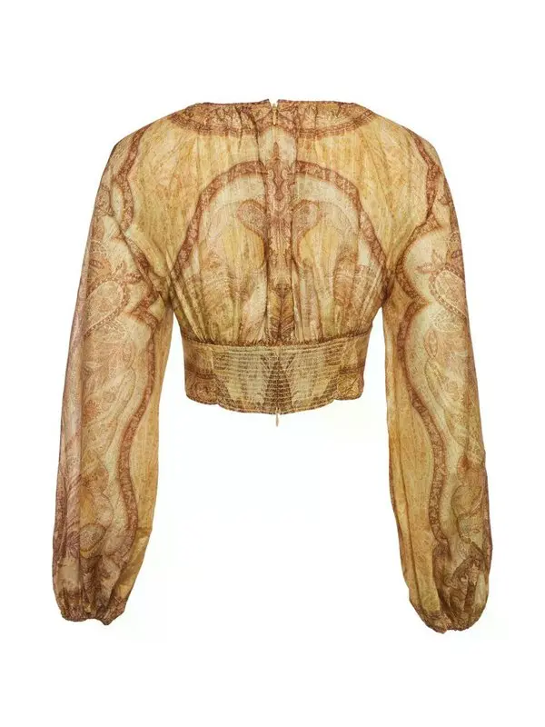 Zimmermann Wanderlust Paisley-print Cropped Top