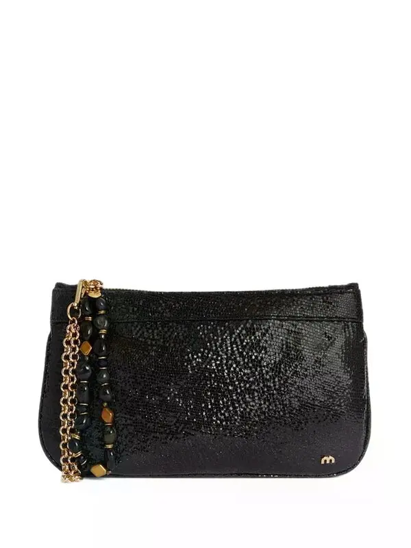 Momoni Kuroi Laminated Leather Clutch Bag