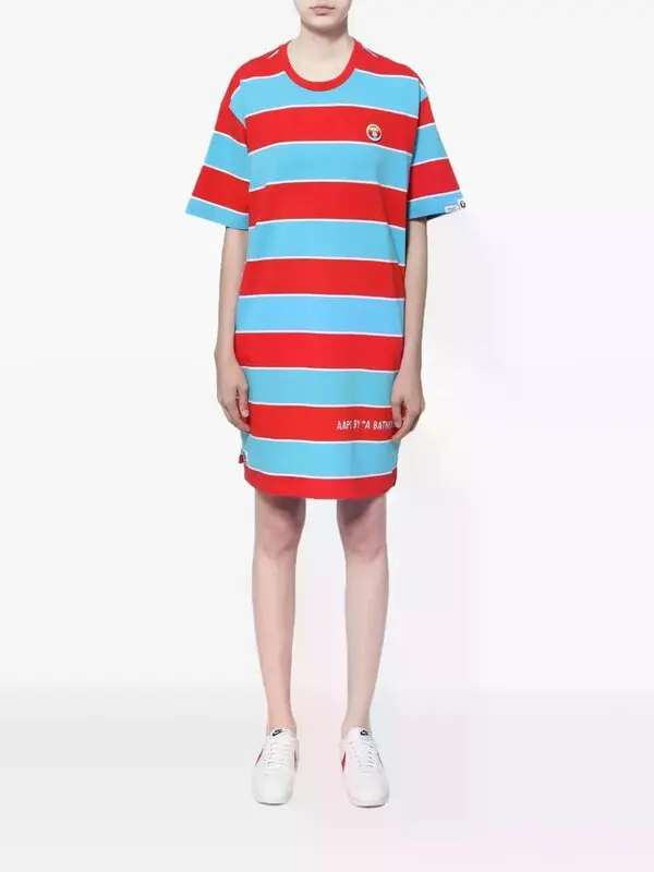 AAPE BY *A BATHING APE Moonface Striped T-shirt Mini Dress