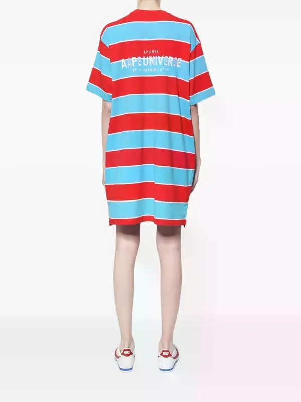 AAPE BY *A BATHING APE Moonface Striped T-shirt Mini Dress