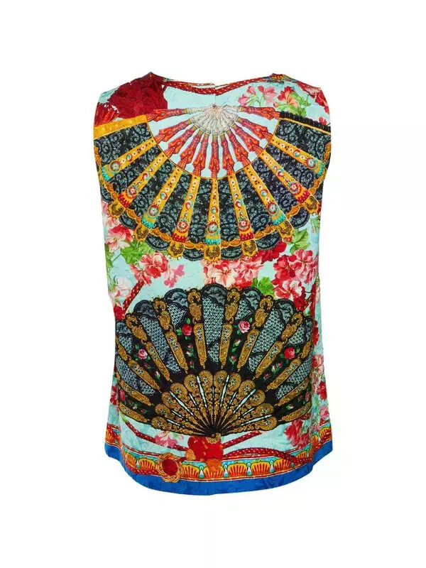 Dolce & Gabbana Floral Fan-print Jacquard Top