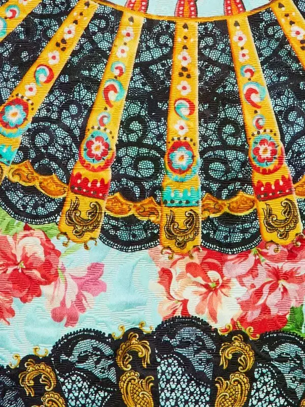 Dolce & Gabbana Floral Fan-print Jacquard Top
