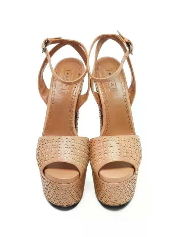 Alaïa Laser-cut Platform Sandals