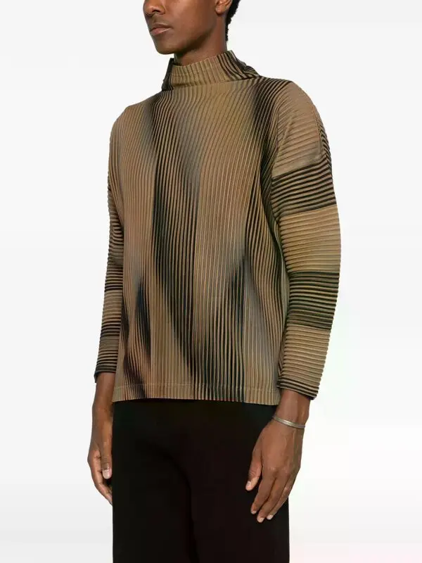 Issey Miyake Plissé-effect Gradient Top - Brown
