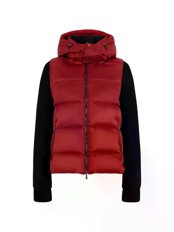 MOORER Ghiara-sh Hooded-quilted Jacket - Red