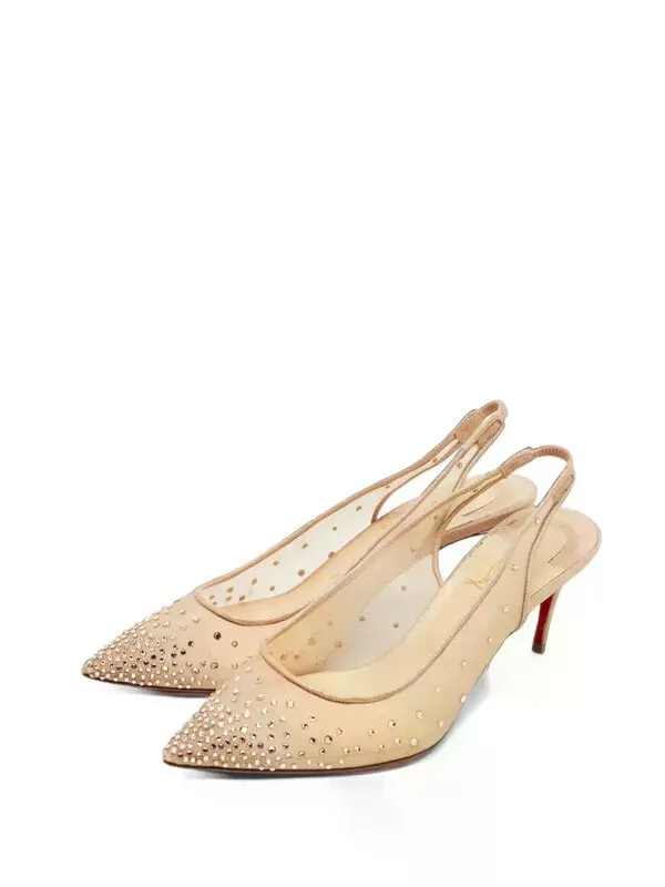 CHRISTIAN LOUBOUTIN Follies Strass Mesh Slingback Pumps