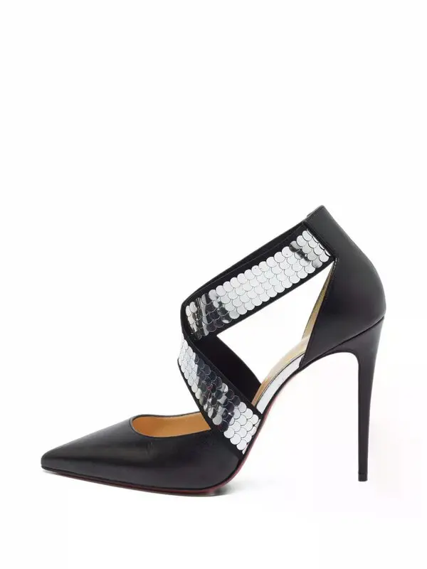 CHRISTIAN LOUBOUTIN Jeres Sequin Crossover Pumps