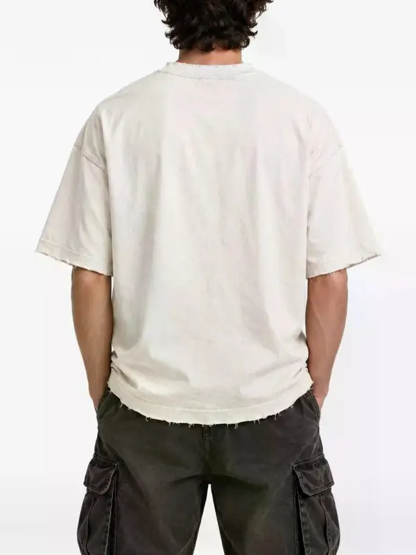 WARMAN Graphic-print Distressed T-shirt