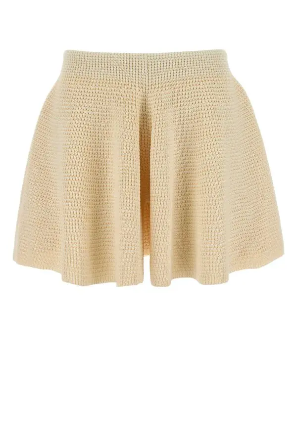 ALAIA Cream Silk Shorts