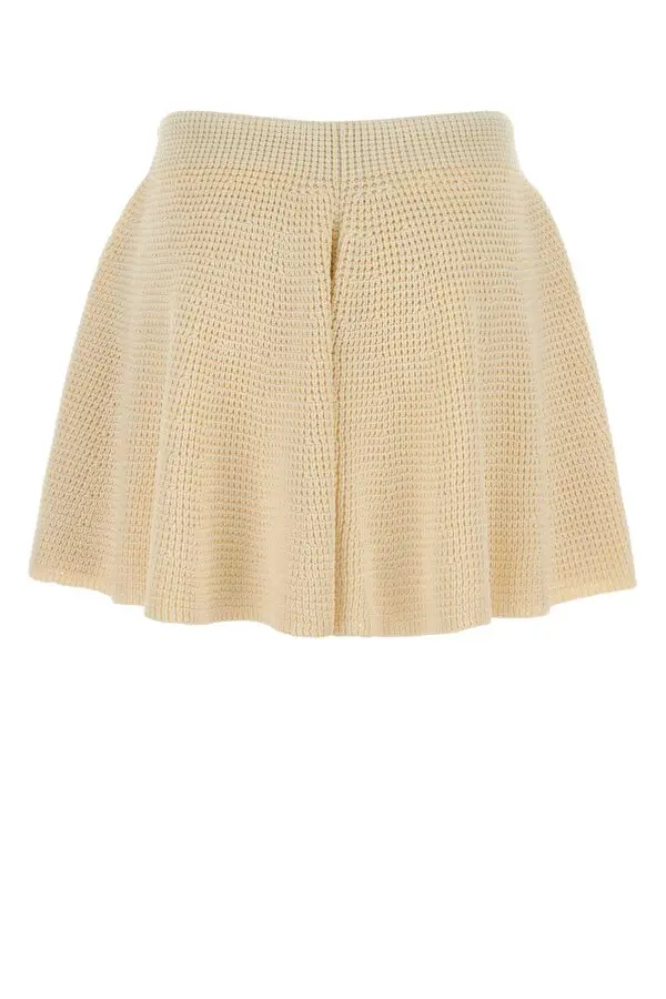 Alaïa Cream Silk Shorts - Yellow