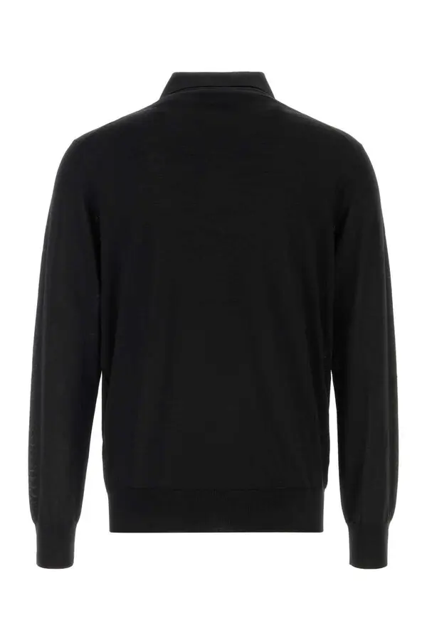 Giorgio Armani Wool Polo Shirt - Black