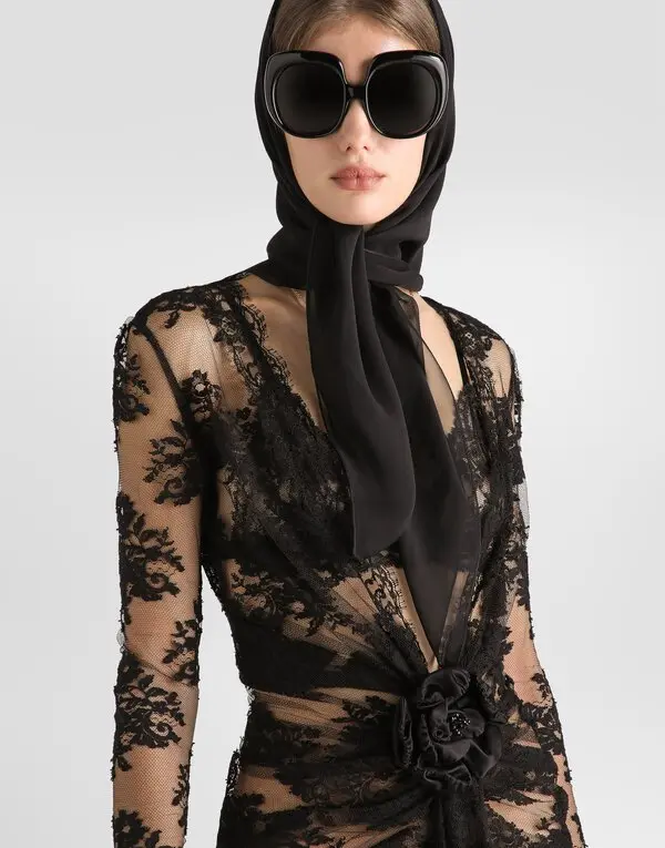 Dolce & Gabbana Lace Dress With Bow