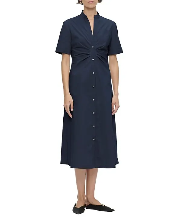 CALLAS MILANO Noor A-line Gathered Front Shirtdress