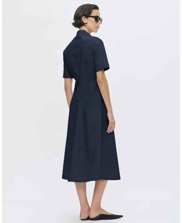 CALLAS MILANO Noor A-line Gathered Front Shirtdress