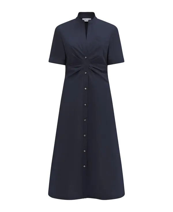 CALLAS MILANO Noor A-line Gathered Front Shirtdress