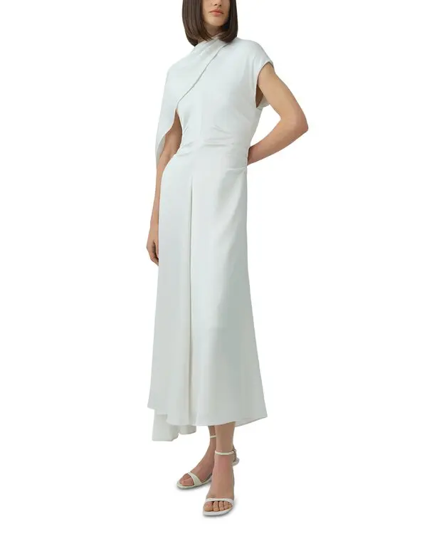 Simkhai Jacka Draped Satin Midi Dress - Ivory