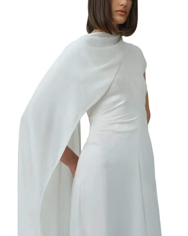 Simkhai Jacka Draped Satin Midi Dress - Ivory