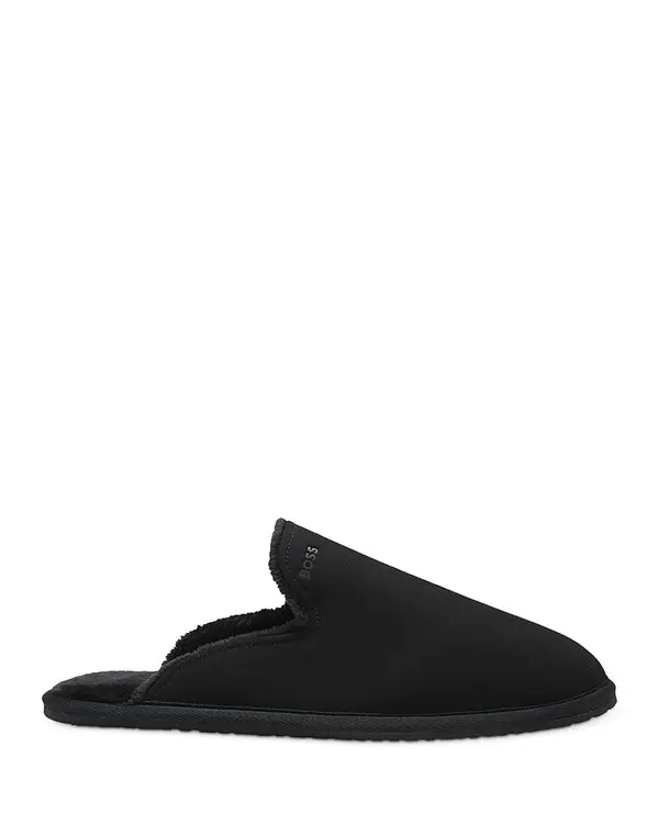 BOSS By Hugo Home Microfiber Slipper - Black