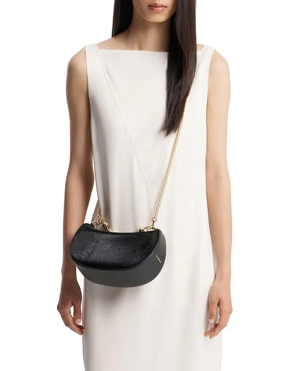 Strathberry Crescent Moon Mini Sequin Crossbody