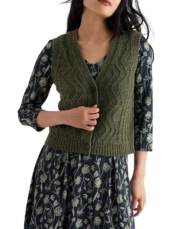 SEASALT CORNWALL Pendouer V-neck Button Up Knitted Vest