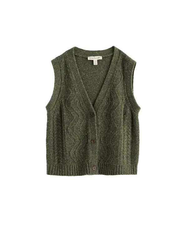 SEASALT CORNWALL Pendouer V-neck Button Up Knitted Vest
