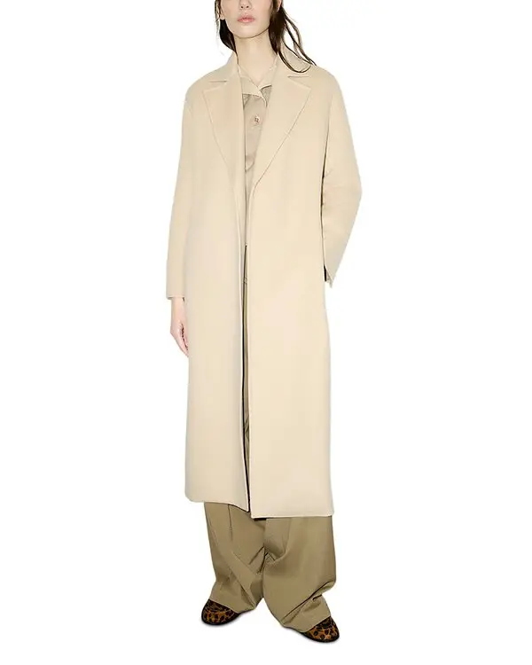 Max & Co. Longrundbl Double Woven Wool Long Coat - Milk