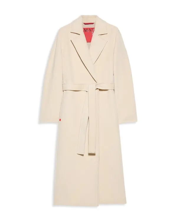 Max & Co. Longrundbl Double Woven Wool Long Coat - Milk