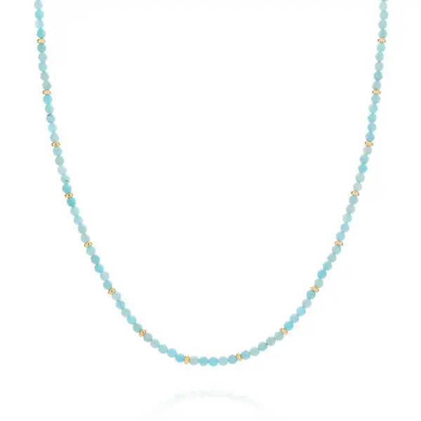 NELLOU JEWELLERY Amazonite Orbit Necklace - Gold