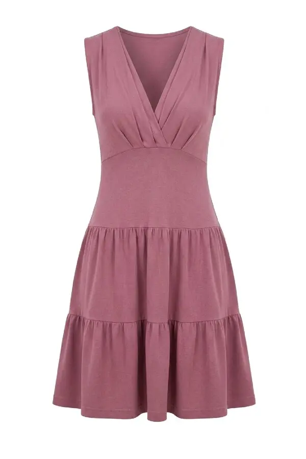 CONQUISTA Dusty Rose Sleeveless Jersey Dress