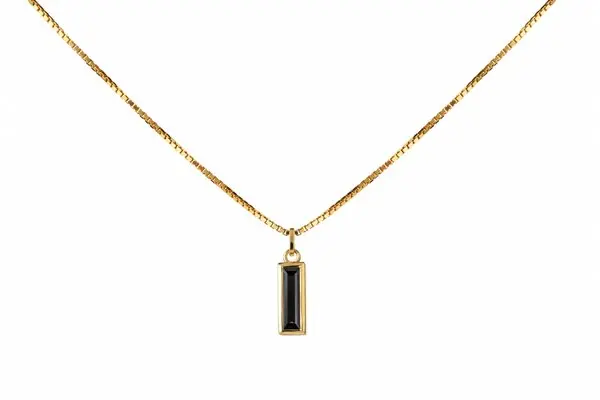 MAISON AZUR Venetian Baguette Pendant — Black