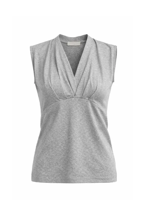 CONQUISTA Draped Empire Sleeveless Top
