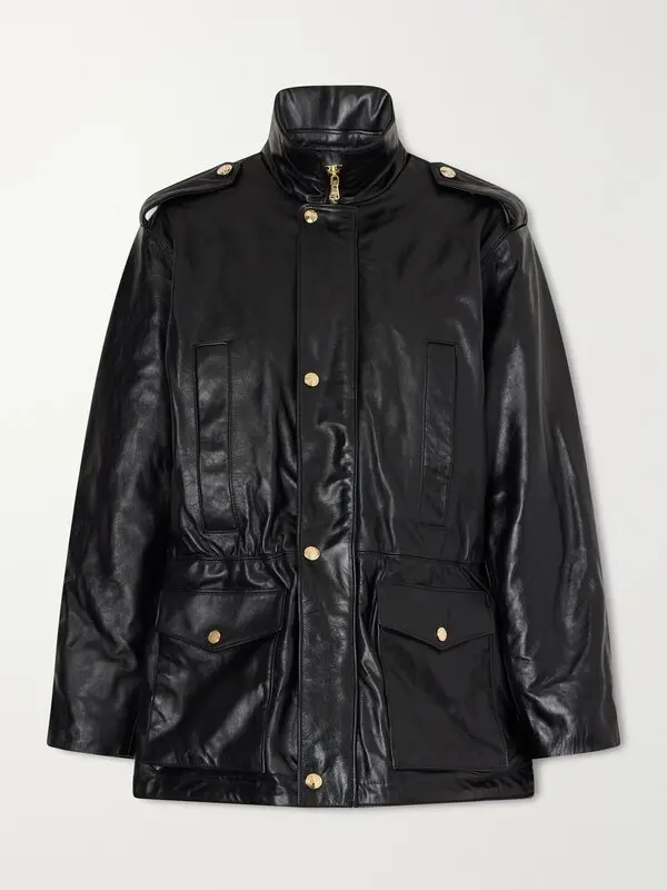 RÙADH The Blackadder Drawstring Glossed-leather Jacket
